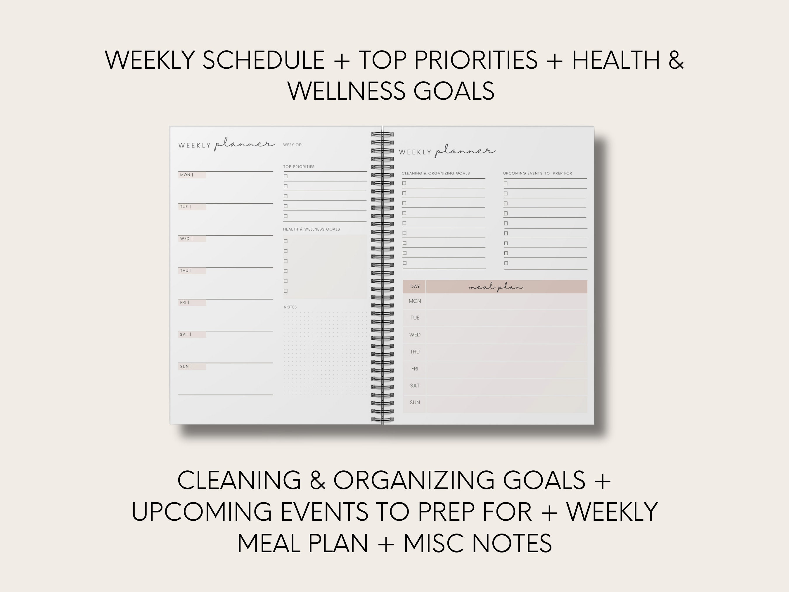 Mom Planner Stay At Home Mom Planner Weekly Productivity Planner