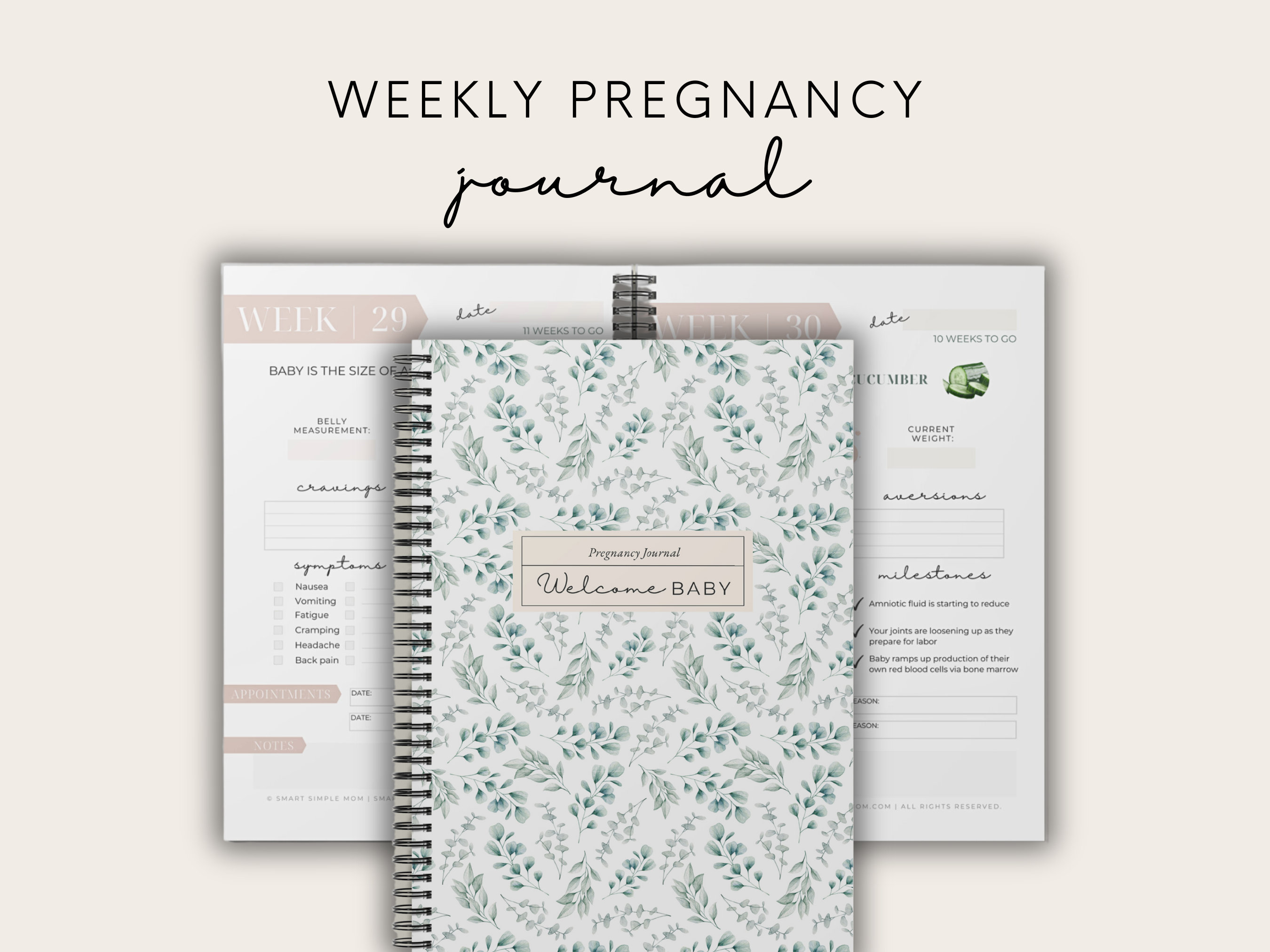 PREGNANCY JOURNAL Aesthetic Weekly Pregnancy Planner Pregnancy Tracker ...