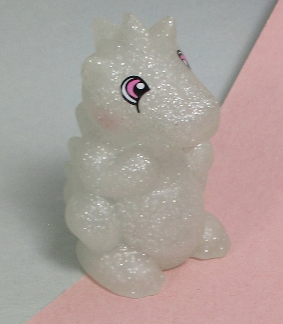 HQG1C Glitter Baby DRAGON Sparkling Silver Nostalgic 1980s | Etsy