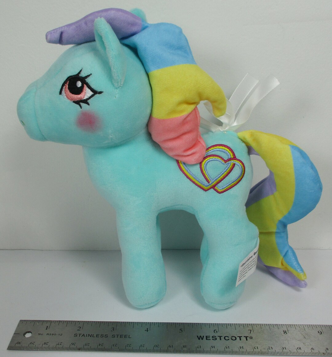 HQG1C Rainbow Beats PLUSH Pony Soft Toy Embroidered Aqua - Etsy