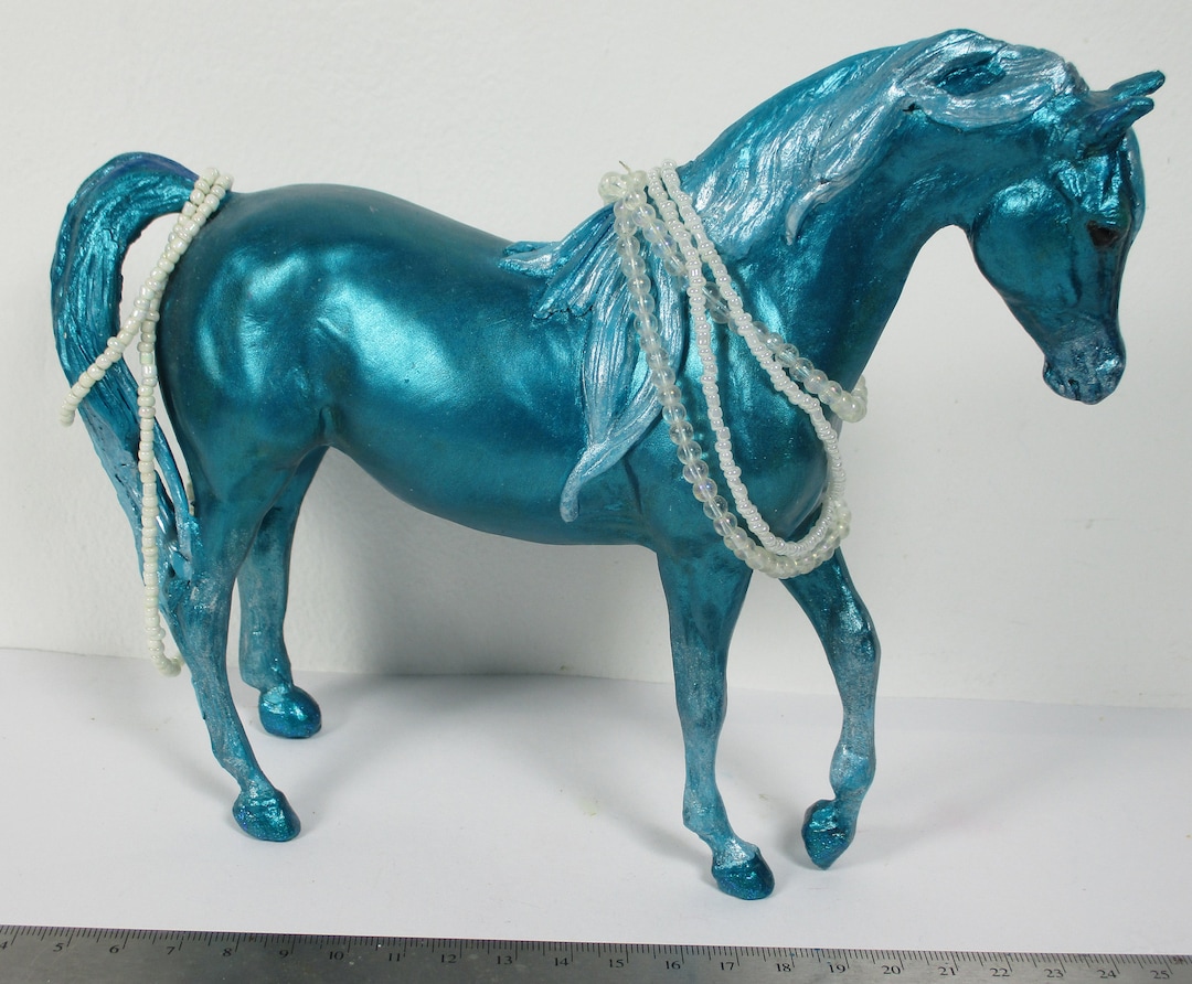CUSTOM Blue Lagoon Tropical Pearl Beads Breyer Pearly Molded Mane Model ...