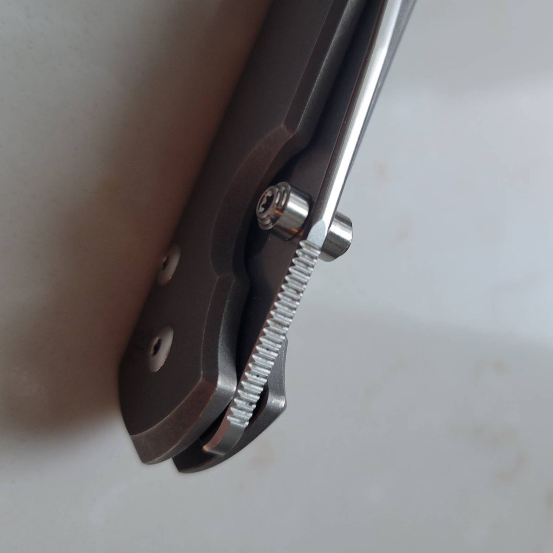 Large Sebenza 21 / 31 & Large Inkosi Custom Titanium Double Thumbstud ...