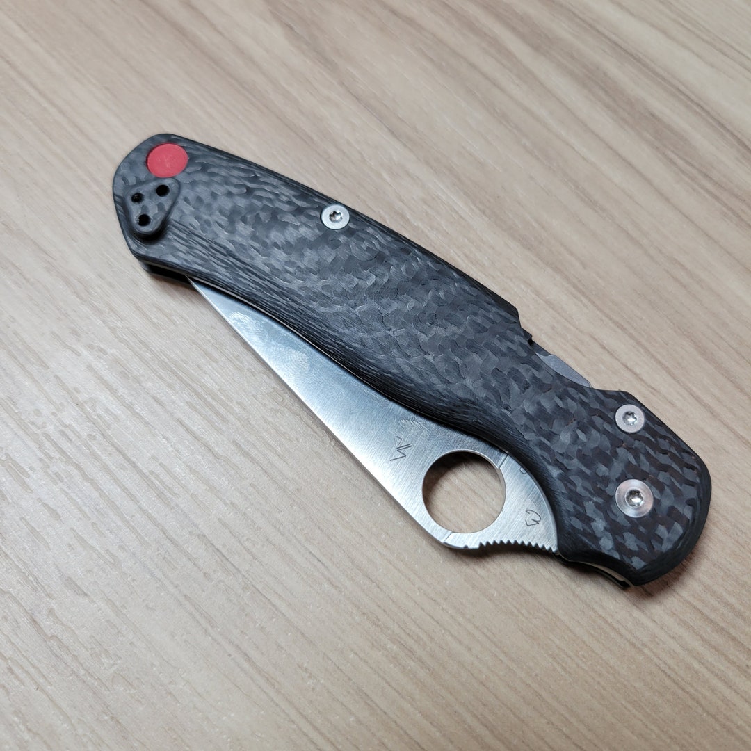 Spyderco C81 PM2 Paramilitary 2 Carbon Fiber 3K Contour Scales ...