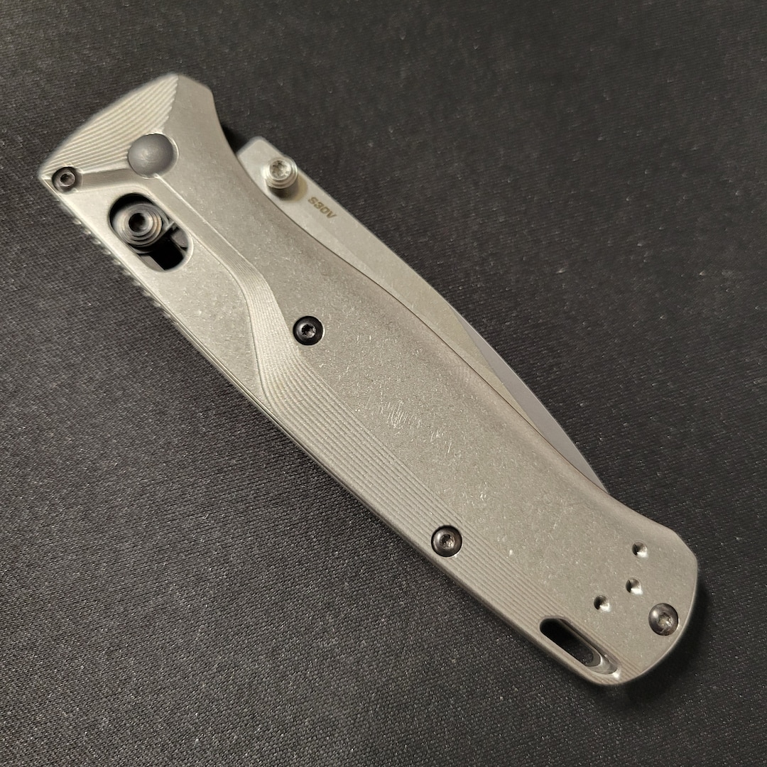 Benchmade 535 Bugout Custom Sand Blast Titanium Contour Scales + Ti ...