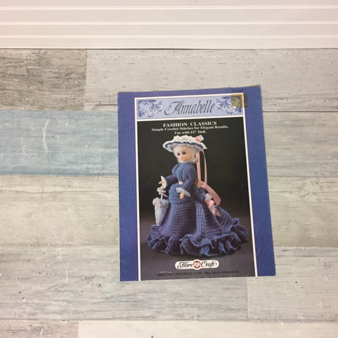 Annabelle Fibre Craft Crochet Pattern Leaflet Doll Clothes Dress 15 ...