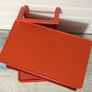 Tupperware Carry All Storage Container Orange Craft Tote 28 Cups 1431 ...