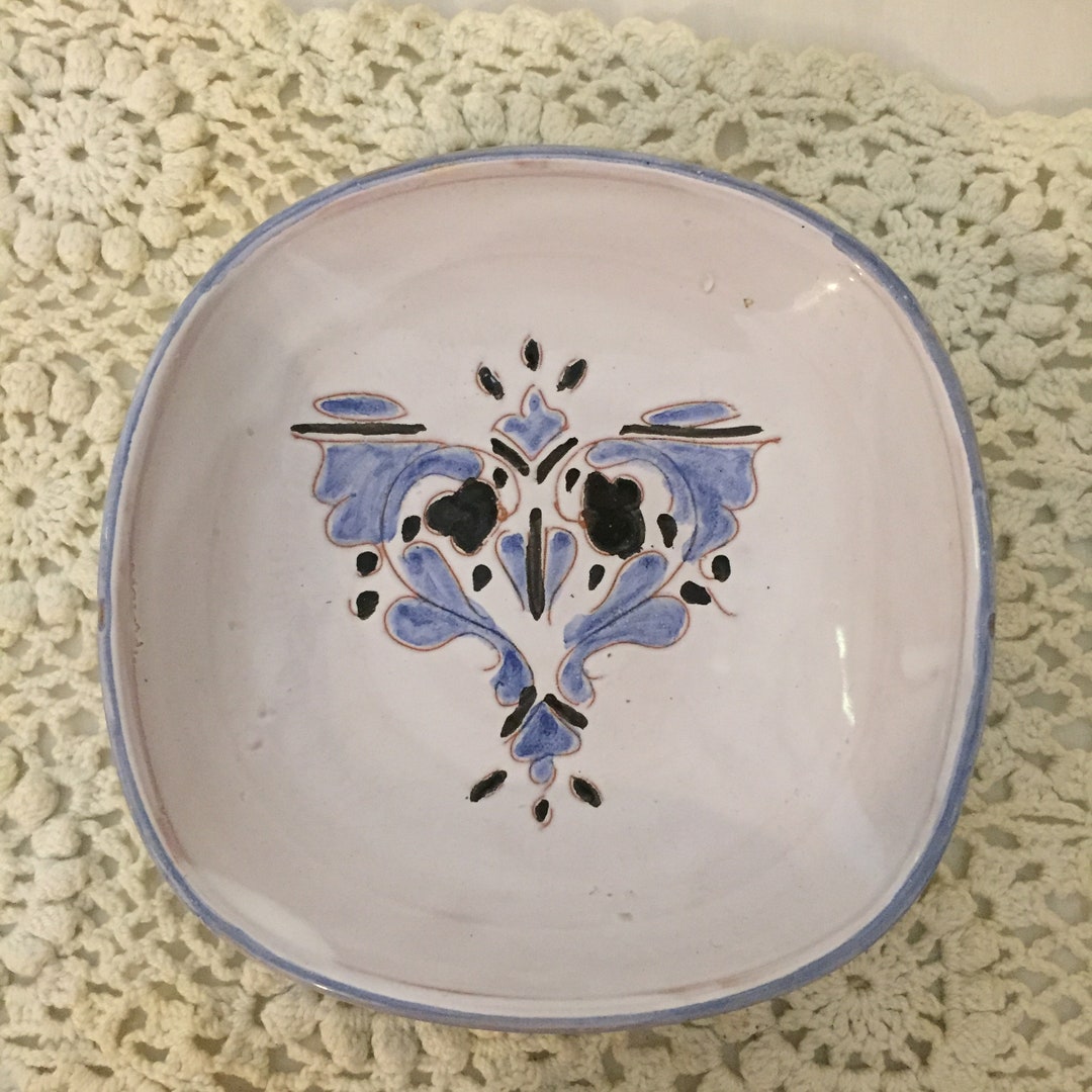 Morocco Blue Pottery Decorative Bowl Artist Signed P. Tarfaya - Etsy