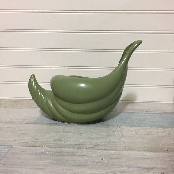 Vintage Green Cornucopia Planter - Etsy