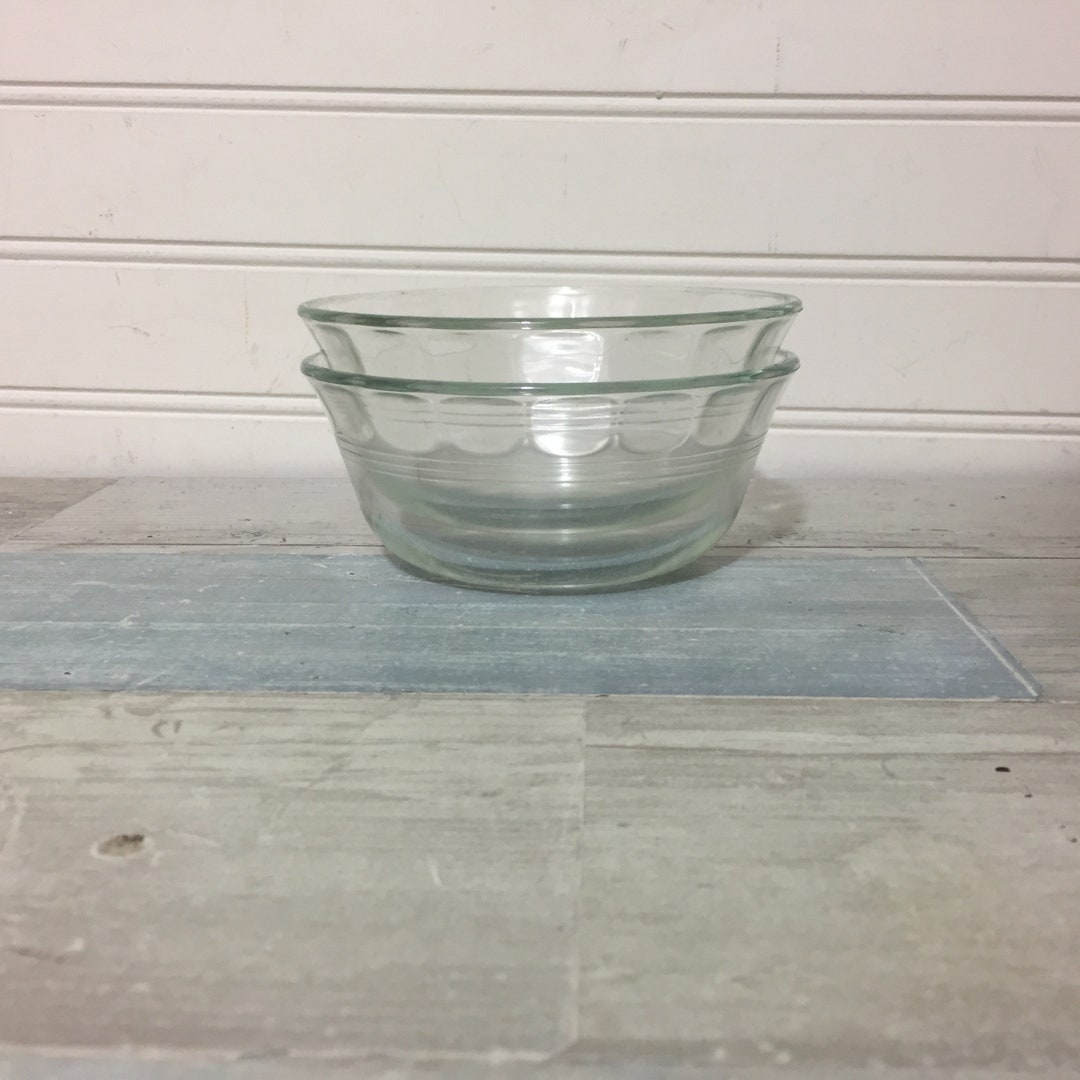 Pyrex Custard Cups Clear Glass 10 Oz 464 Set of 2 Ramekins 3-ring ...