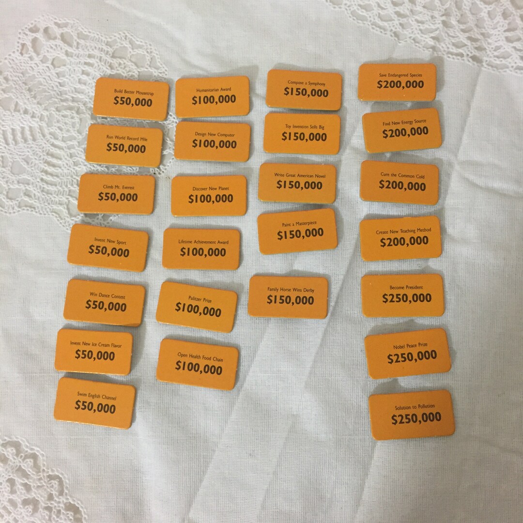 Game of Life Cards, Life Tiles Board Game Replacement Parts Pieces ...