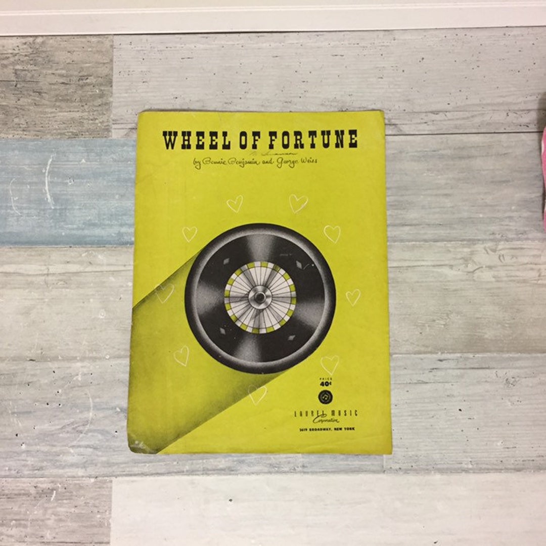 Wheel of Fortune Vintage Piano Sheet Music, Bennie Benjamin, George ...