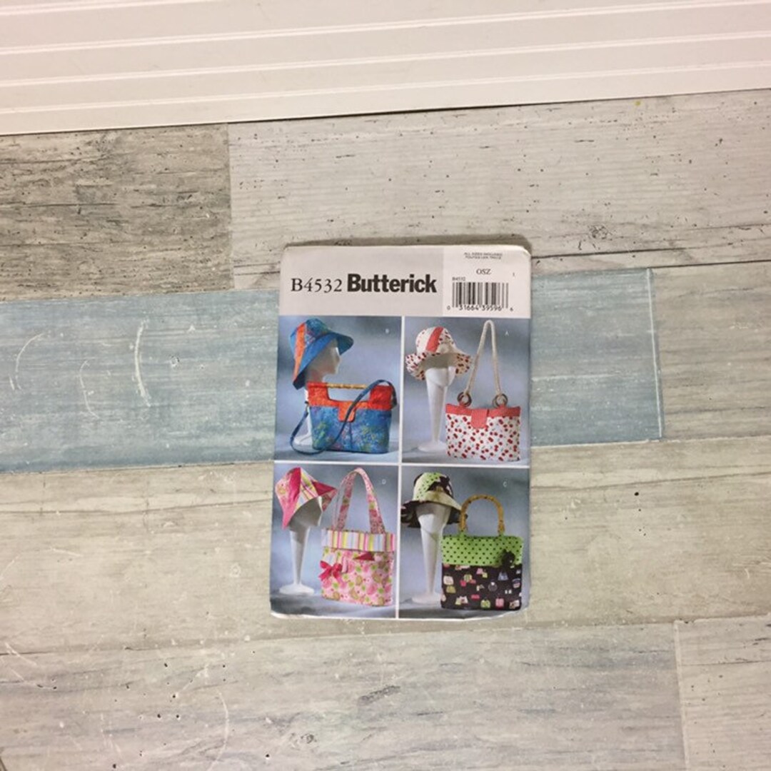 Butterick B4532 Sewing Pattern Bags, Handbags, Purses, Totes, Hats ...