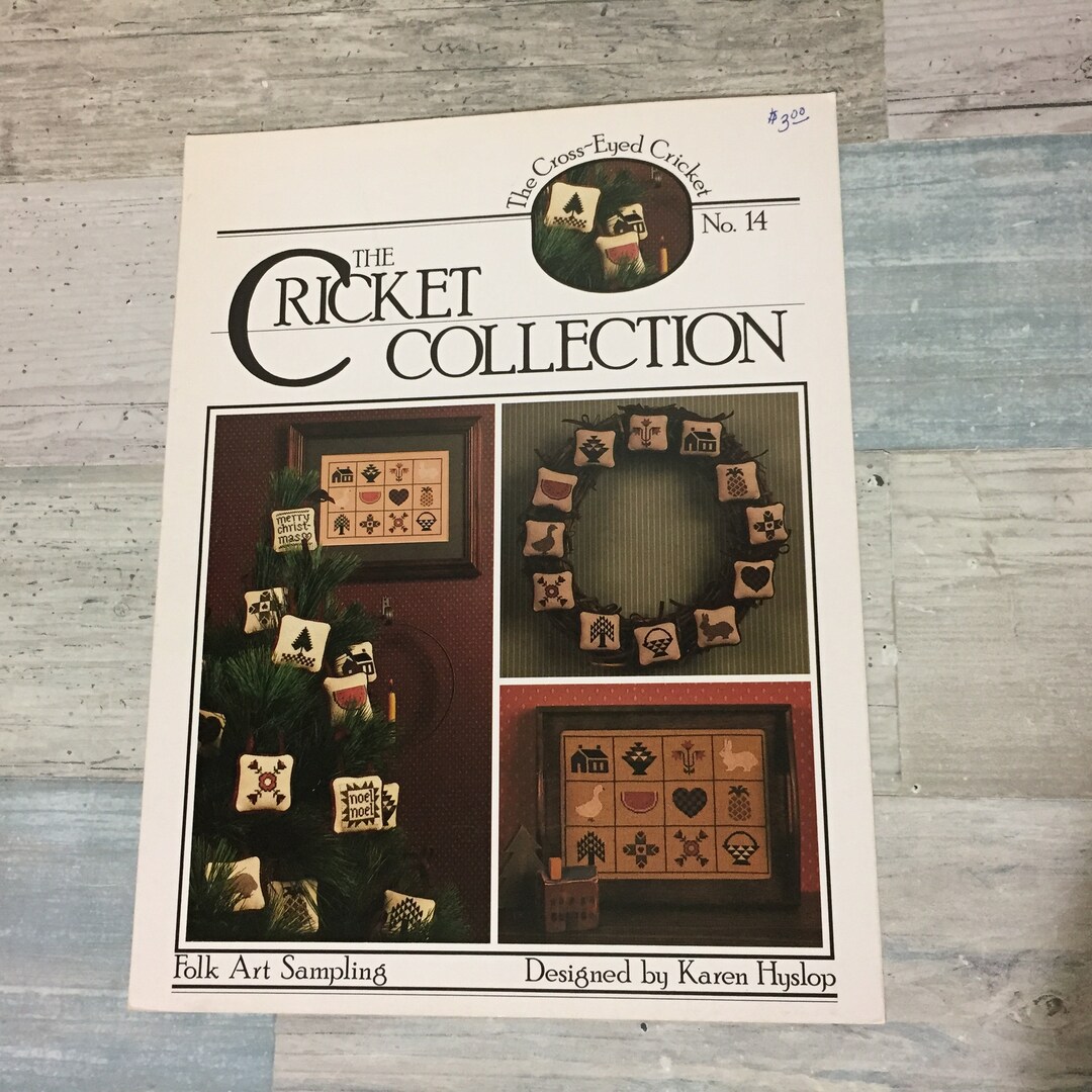 Folk Art Sampling Cross Stitch Pattern Chart Booklet Leaflet Cricket ...