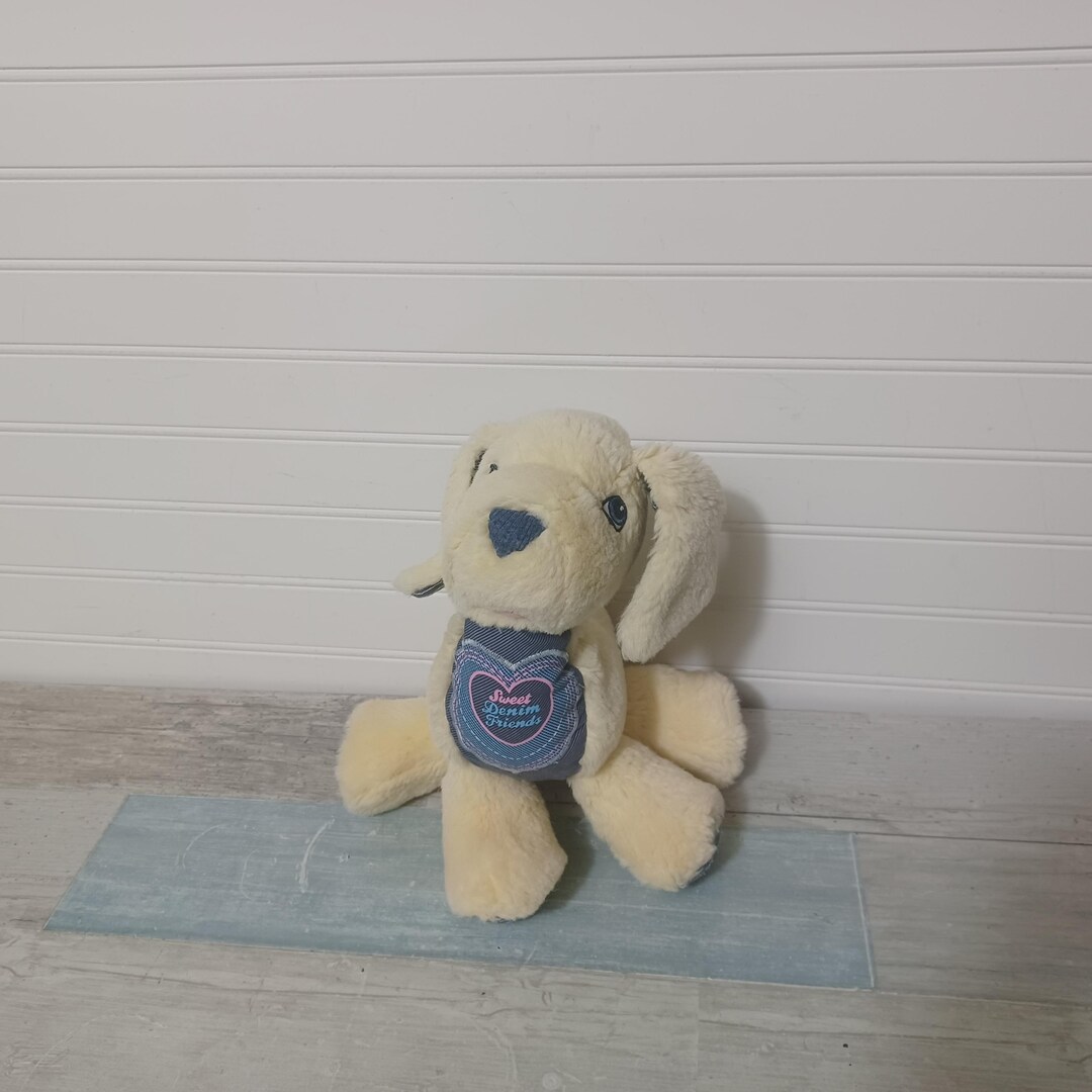 Vintage Sweet Denim Friends Plush Dog - Etsy