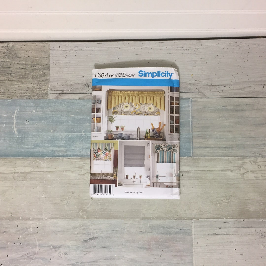 Simplicity Sewing Pattern 1684, Roman Shades, Valance, Window ...