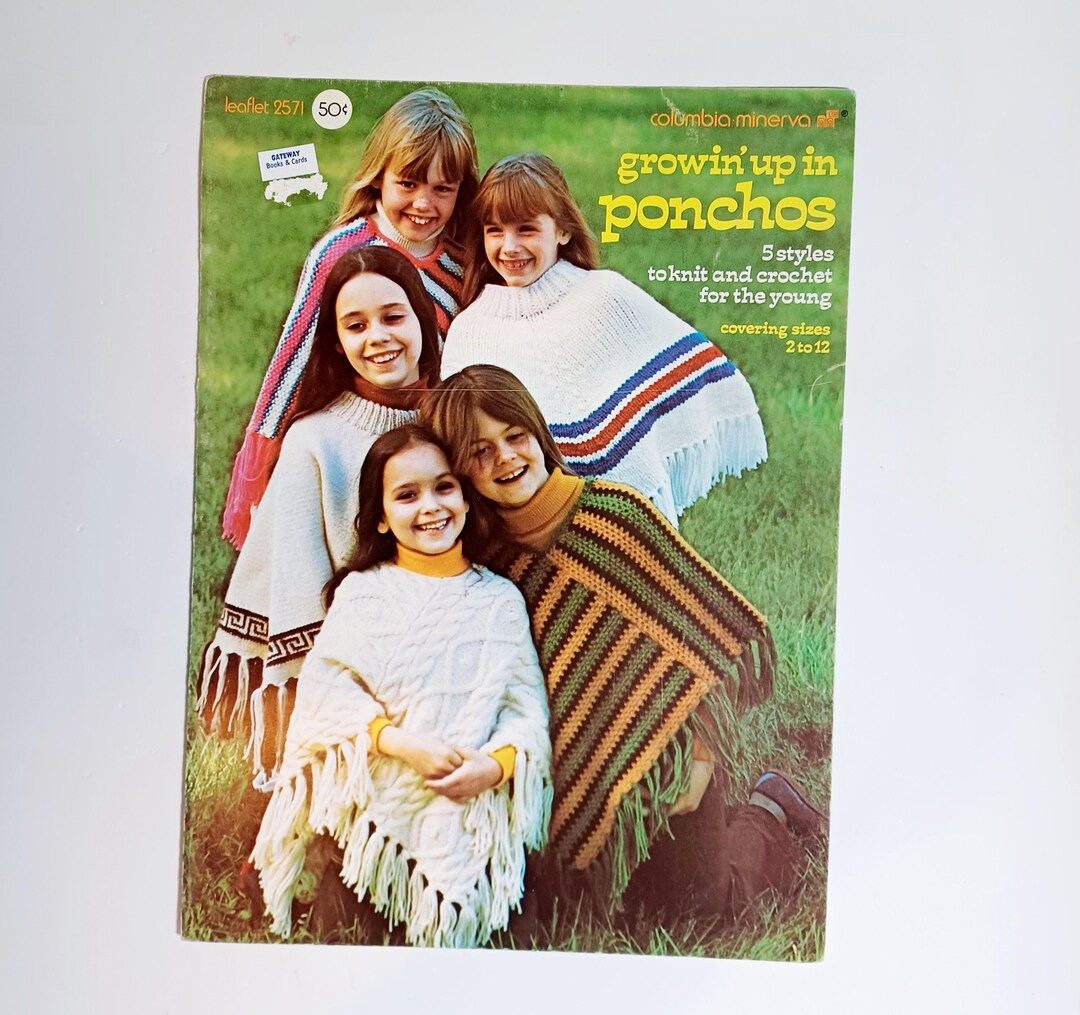 Growing up in Ponchos Columbia Minerva Crochet Knitting Patterns - Etsy