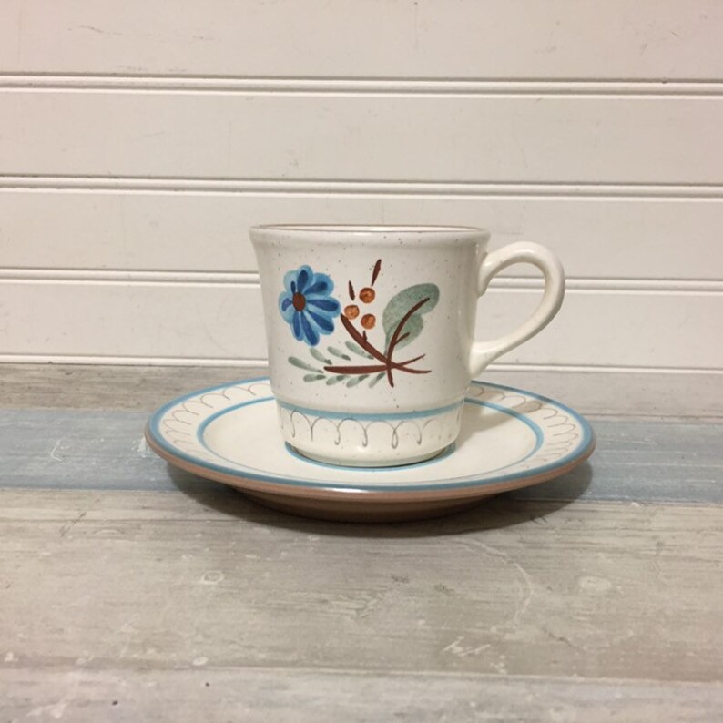 Vintage Stangl Pottery Blue Daisy Coffee Cup and Saucer 6 Oz - Etsy