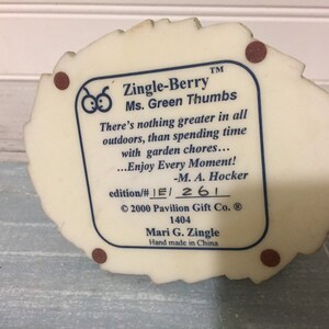 Zingle-berry Ms Green Thumbs Figurine 2000 Mari G Zingle - Etsy