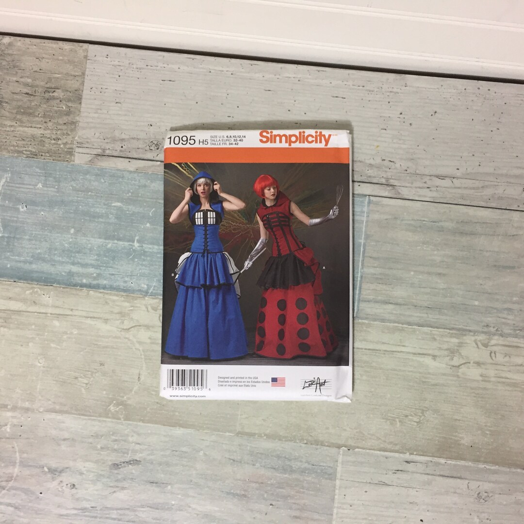 Simplicity Costume Sewing Pattern 1095, Fantasy Cosplay, Misses Sz 6-14 ...