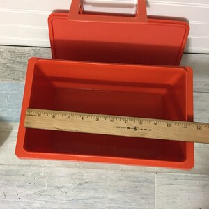 Tupperware Carry All Storage Container Orange Craft Tote 28 Cups 1431 ...