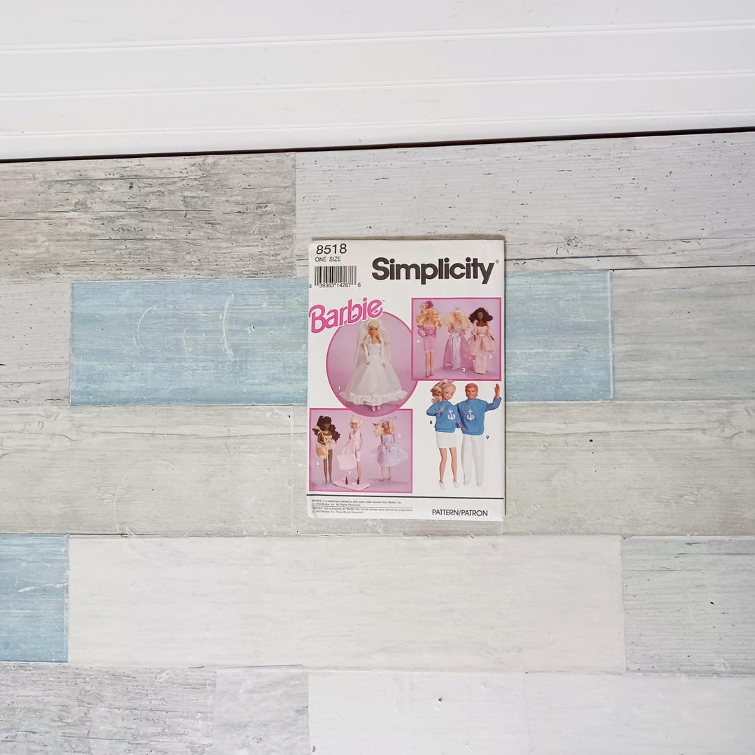 Simplicity Barbie Sewing Pattern 8518 Clothes Clothing Uncut Fashion ...