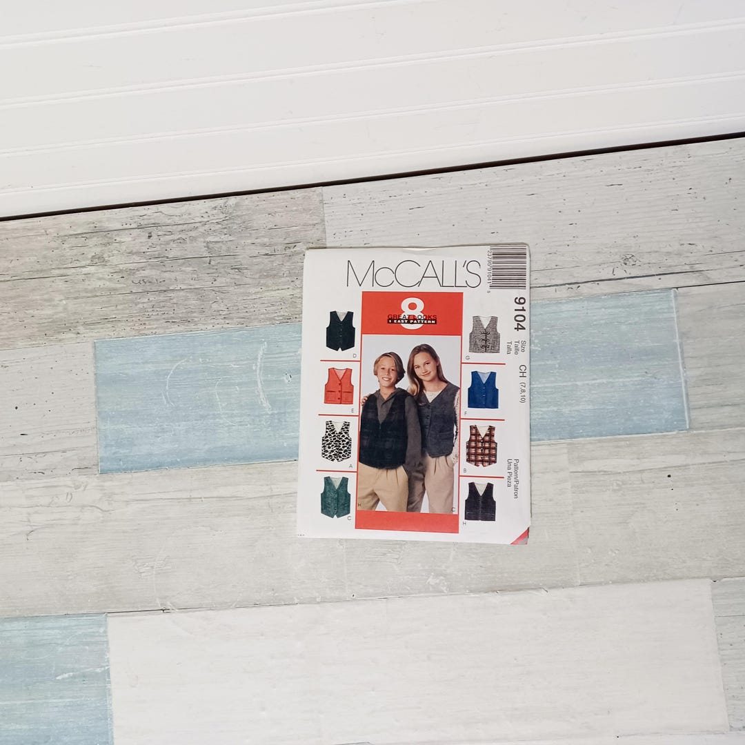Mccalls Sewing Pattern 9104 Kid's Vests Sizes 7, 8, 10 Uncut - Etsy