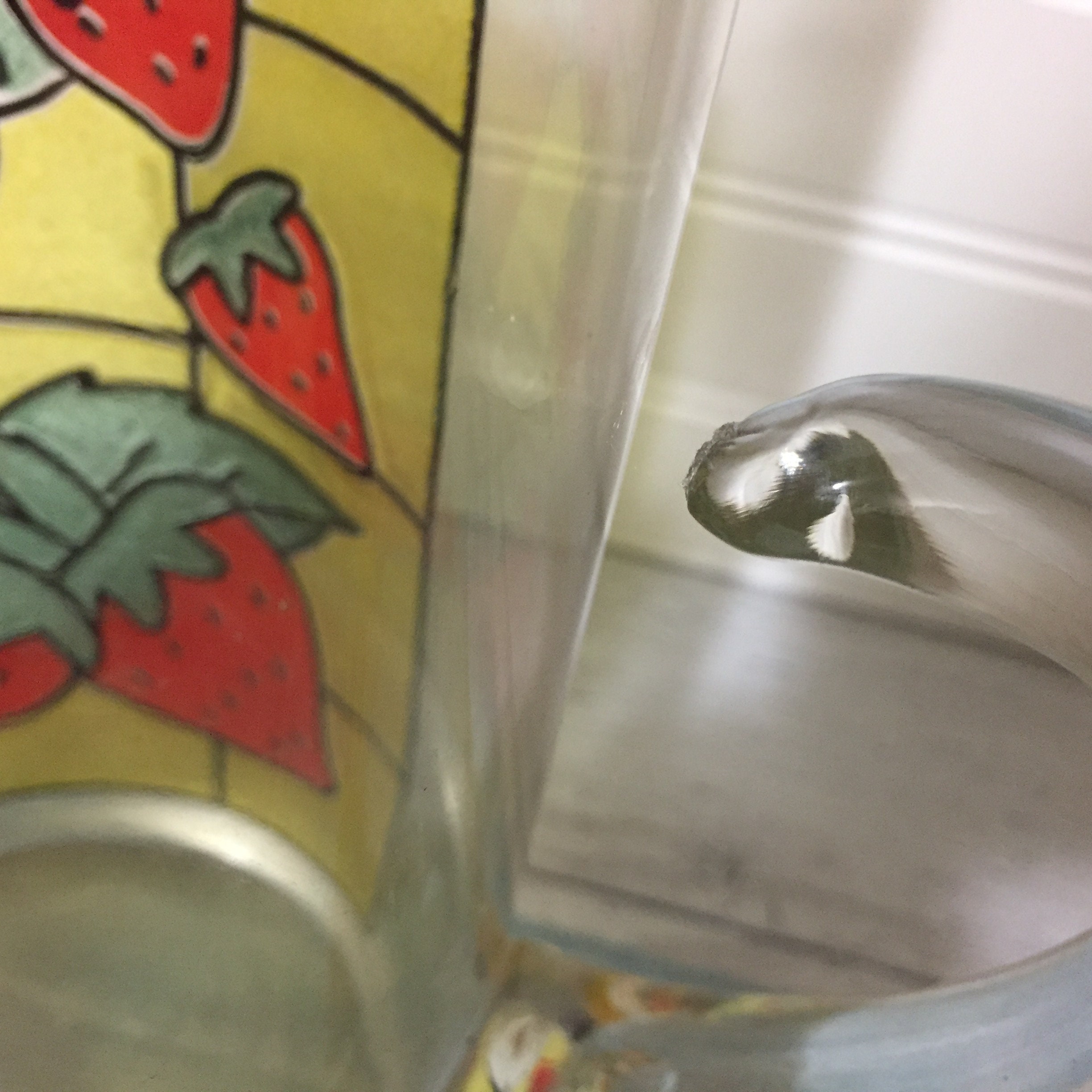 Vintage Strawberry Stained Glass Pitcher - Etsy