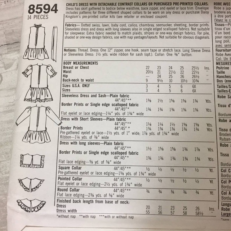 Simplicity Sewing Pattern 8594 Daisy Kingdom Girls Dress With - Etsy
