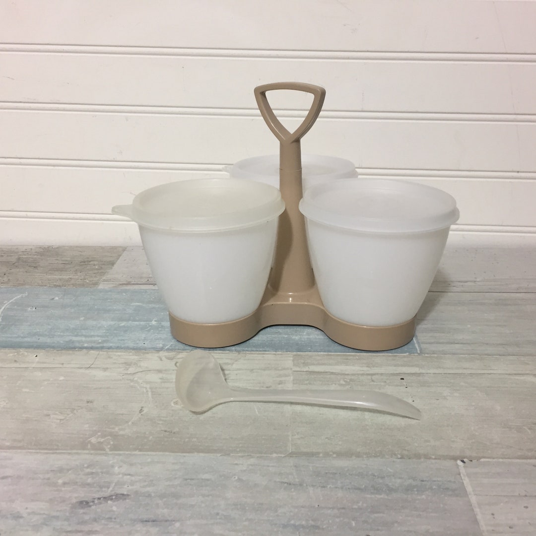 Tupperware Condiment Trio Caddy Server #757 - Etsy