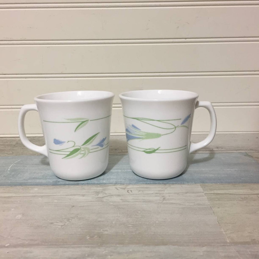 Corning Corelle BLUE WREATH Coffee Mugs Set of 2 - Etsy