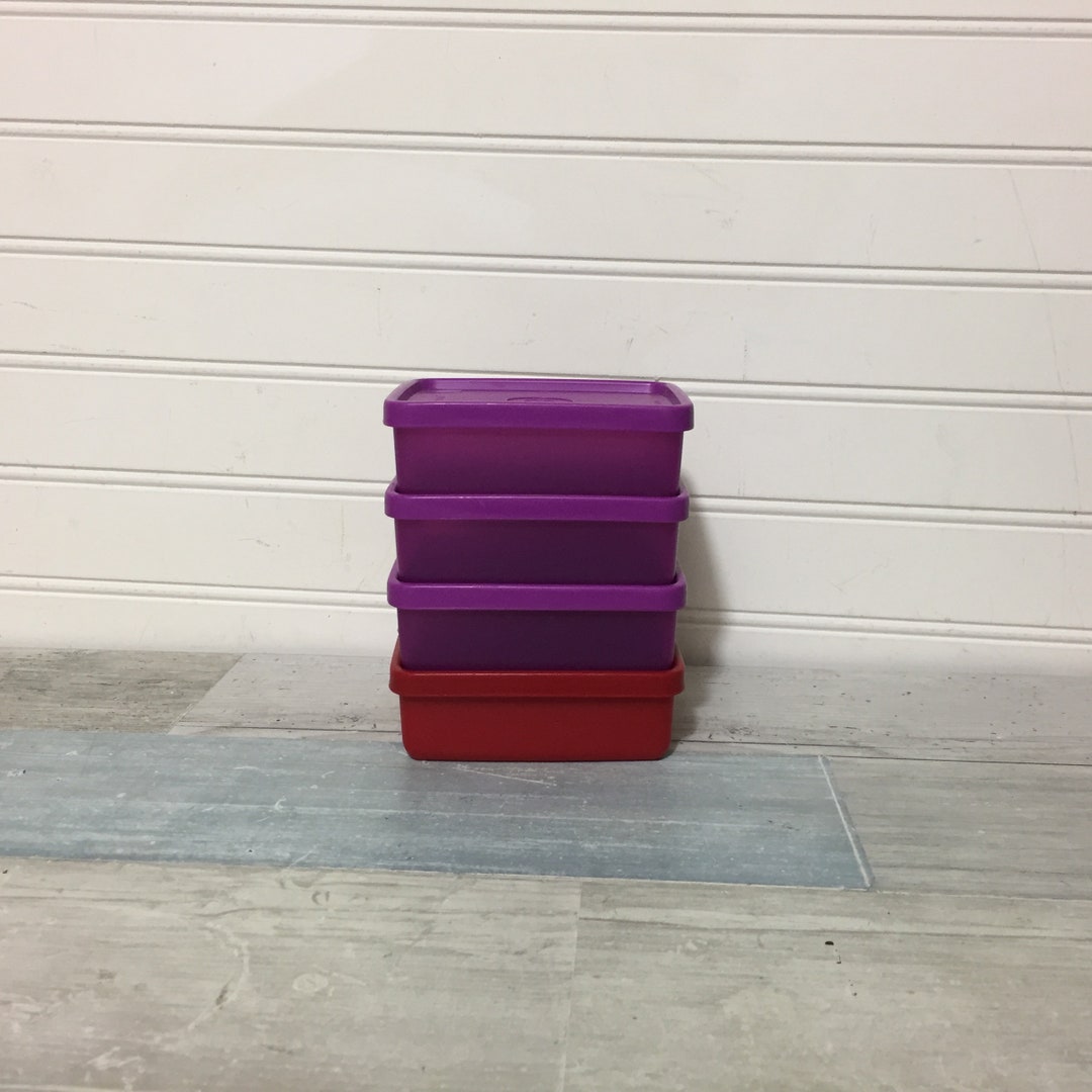 Tupperware 1516 Mini Square Away Keepers Storage Snack Containers 6 Oz ...