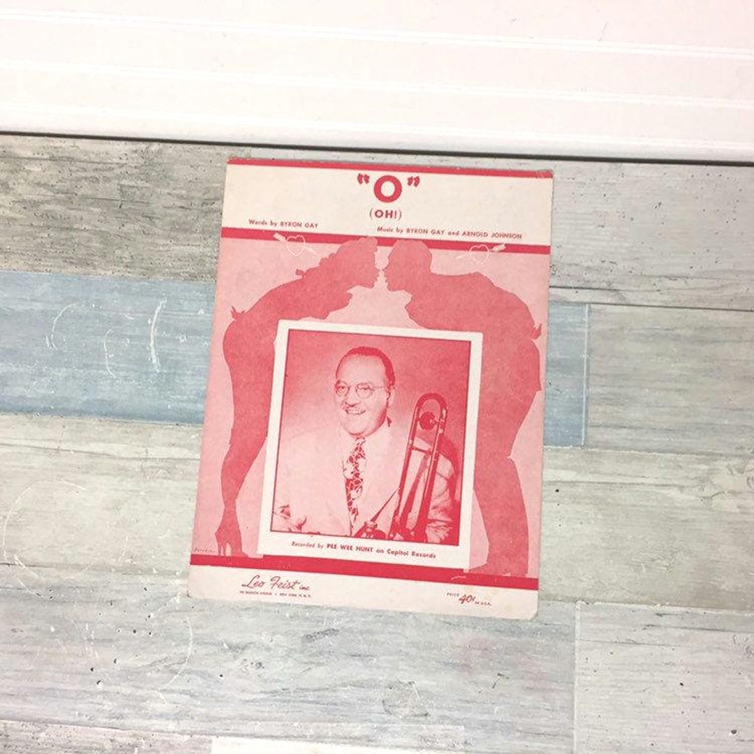 Oh O Vintage Piano Sheet Music, Pee Wee Hunt - Etsy