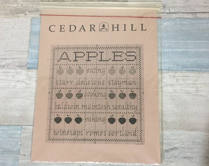 APPLES Sampler Cross Stitch Pattern Chart Cedar Hill - Etsy