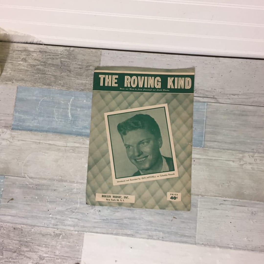 The Roving Kind Vintage Piano Sheet Music Guy Mitchell - Etsy