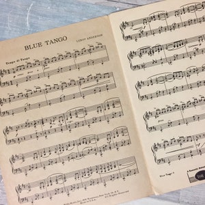 Blue Tango Vintage Piano Sheet Music, Leroy Anderson - Etsy