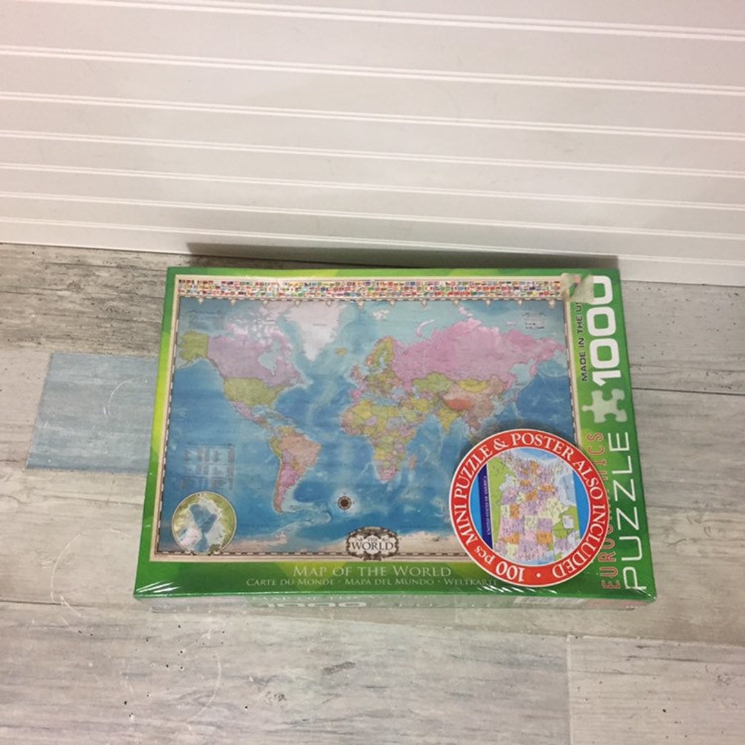 Map of the World 1000 Piece Puzzle, Sealed - Etsy
