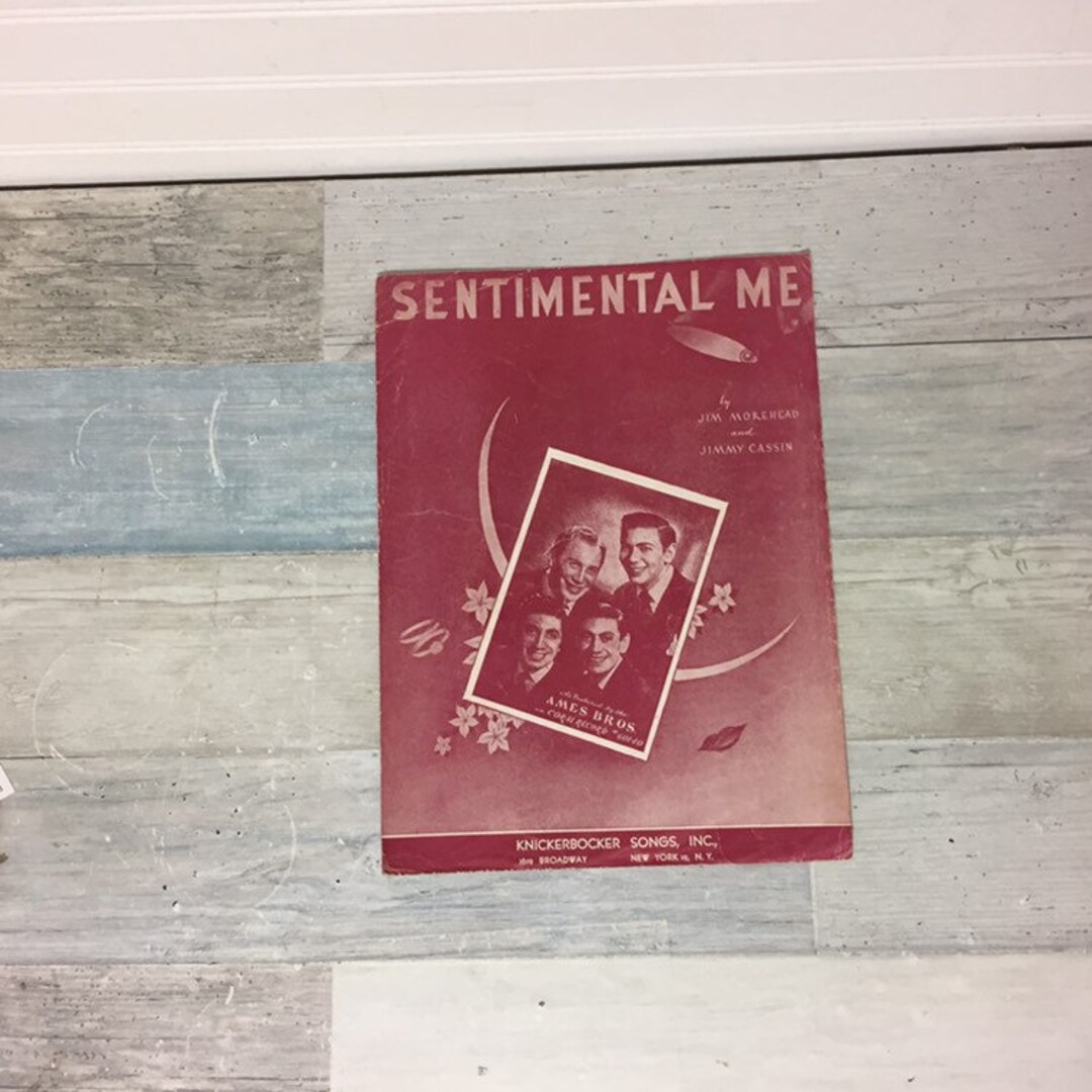 Sentimental Me Vintage Piano Sheet Music, Ames Brothers - Etsy
