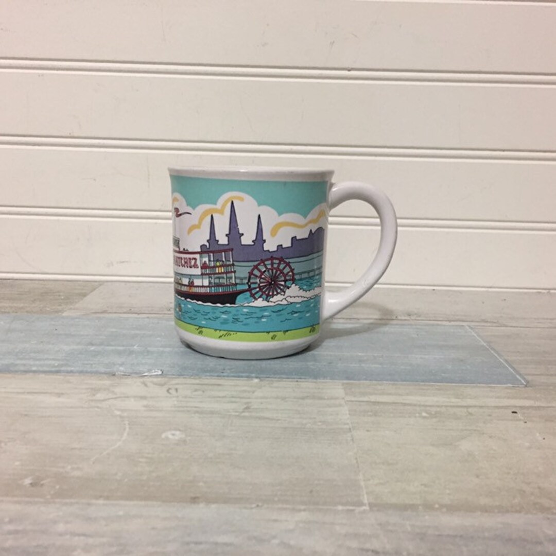 Vintage New Orleans Natchez Steamboat Coffee Mug Cup Vieux - Etsy
