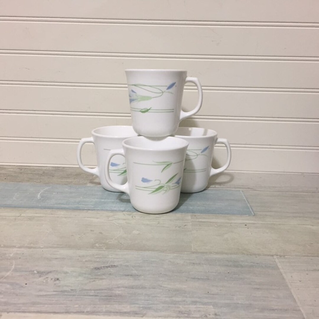 Corning Corelle BLUE WREATH Coffee Mugs, 8 Oz Cups, Set of 4 - Etsy