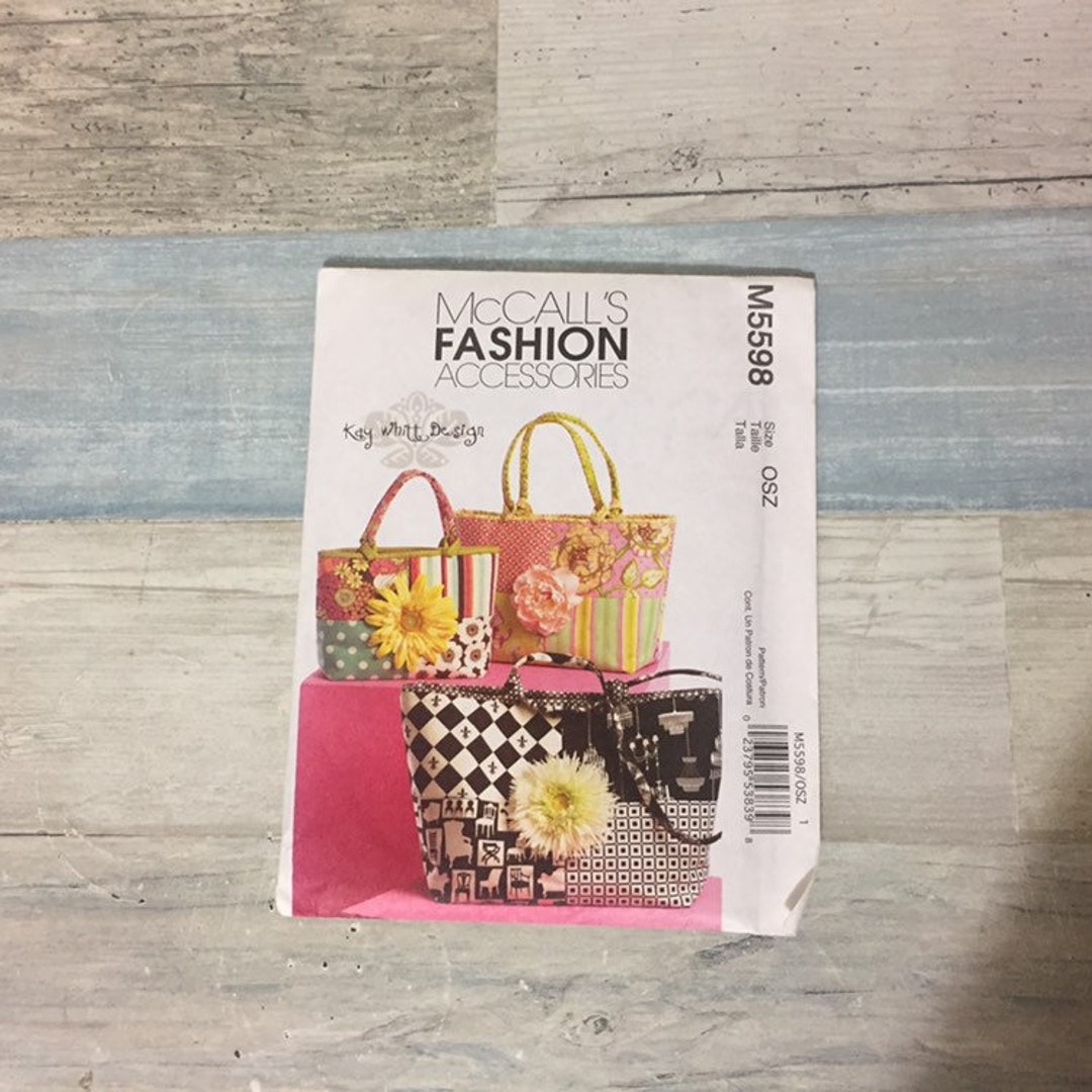 Mccalls Fashion Accessories Sewing Pattern M5598 Tote Bags, Kay Whitt ...