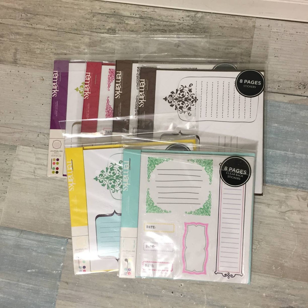 Remarks Journaling Stickers, Lot of 6 Packs NEW, American Crafts - Etsy