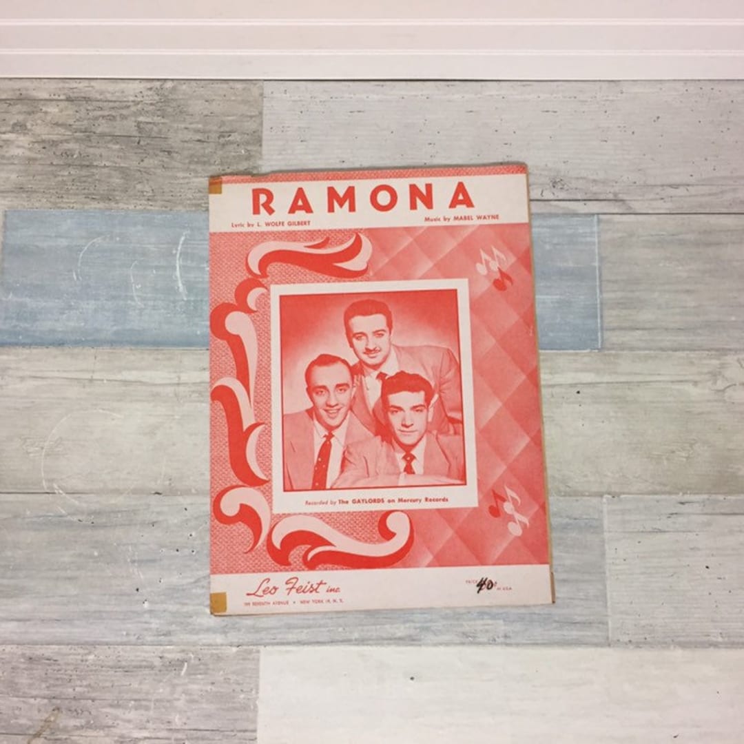 Ramona Vintage Piano Sheet Music, the Gaylords - Etsy