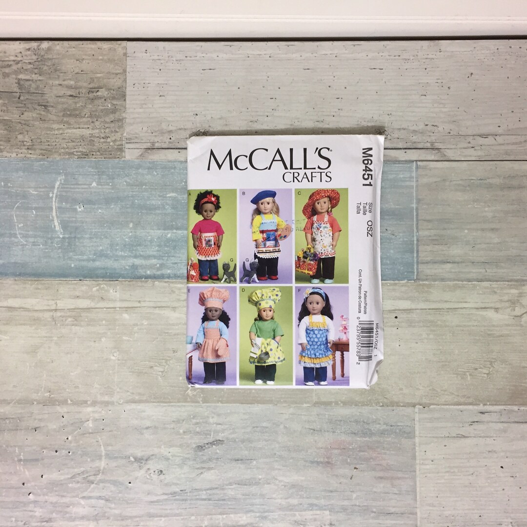 Mccall's Crafts Sewing Pattern M6451, 18" Doll Clothes, Pants, Tops ...
