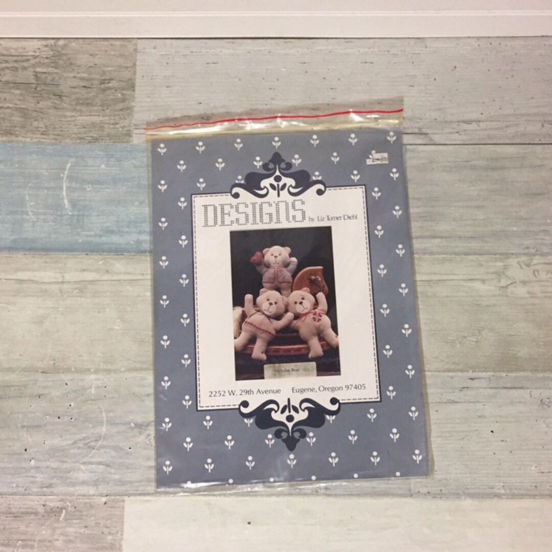 Nicholas Bear Cross Stitch and Sewing Pattern Chart Liz Turner Diehl - Etsy