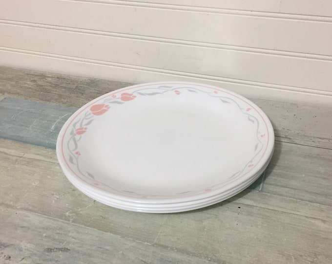 Corelle St Clair Dinner Plates, Set of 4, Peach Tulips 10 1/4" - Etsy