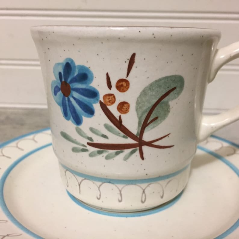 Vintage Stangl Pottery Blue Daisy Coffee Cup and Saucer 6 Oz - Etsy