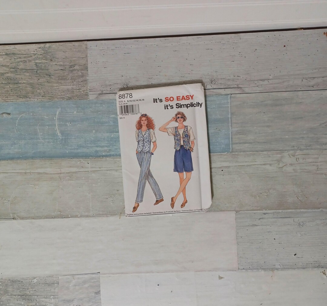 Simplicity Sewing Pattern 8878 Women's Pants and Vest Sizes 8 to 18 ...