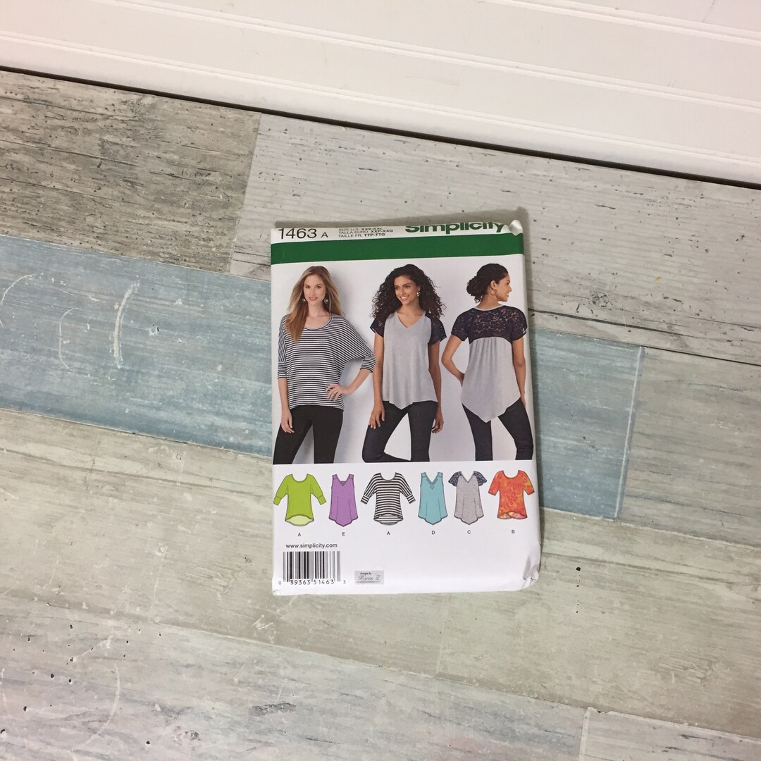 Simplicity Sewing Pattern 1463, Ladies Tops, Shirts XXS-XXL, Uncut - Etsy