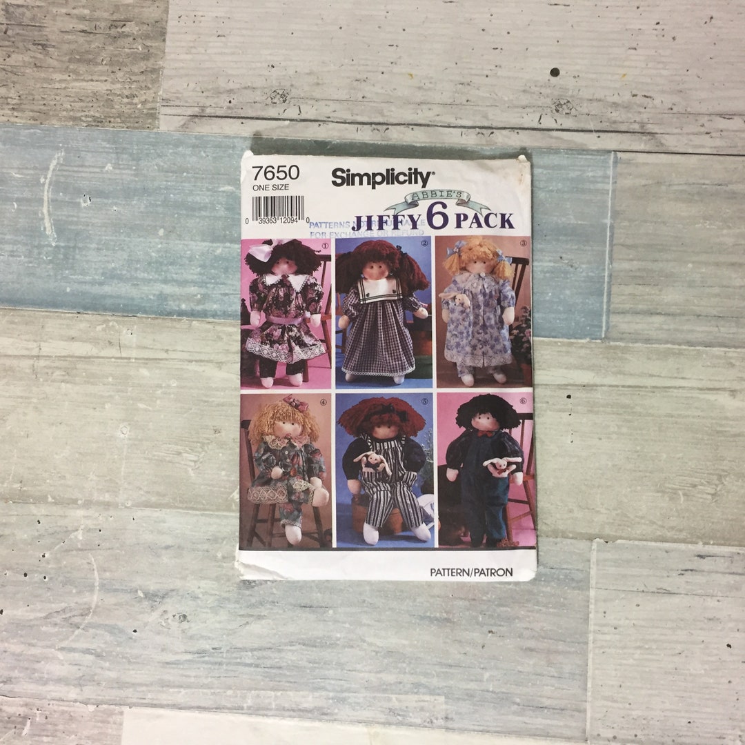 Simplicity Sewing Pattern 7650, Abbie's Jiffy 6 Pack, Dolls, Uncut - Etsy