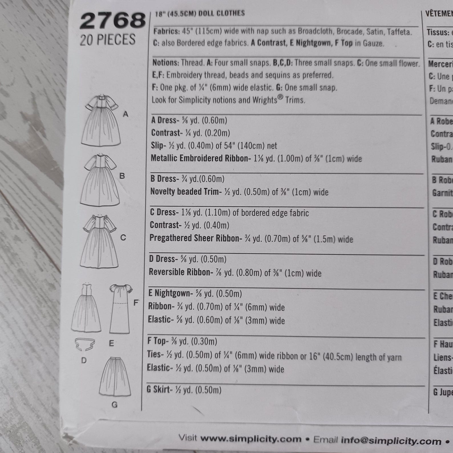Simplicity Sewing Pattern 2768 Dresses Clothes for 18" Dolls - Etsy
